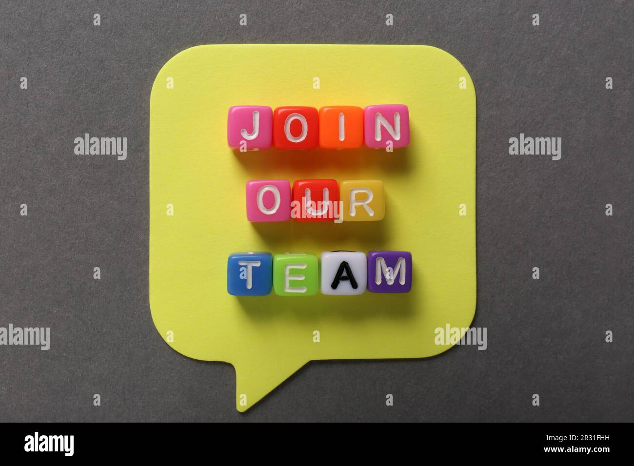 Recruitment process concept. Phrase Join Our Team made of colorful ...