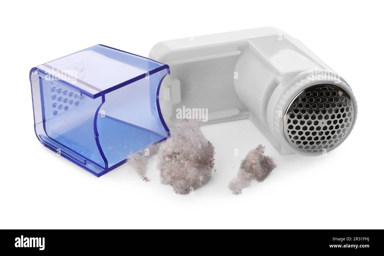 Fabric shaver with fuzz isolated on white Stock Photo - Alamy