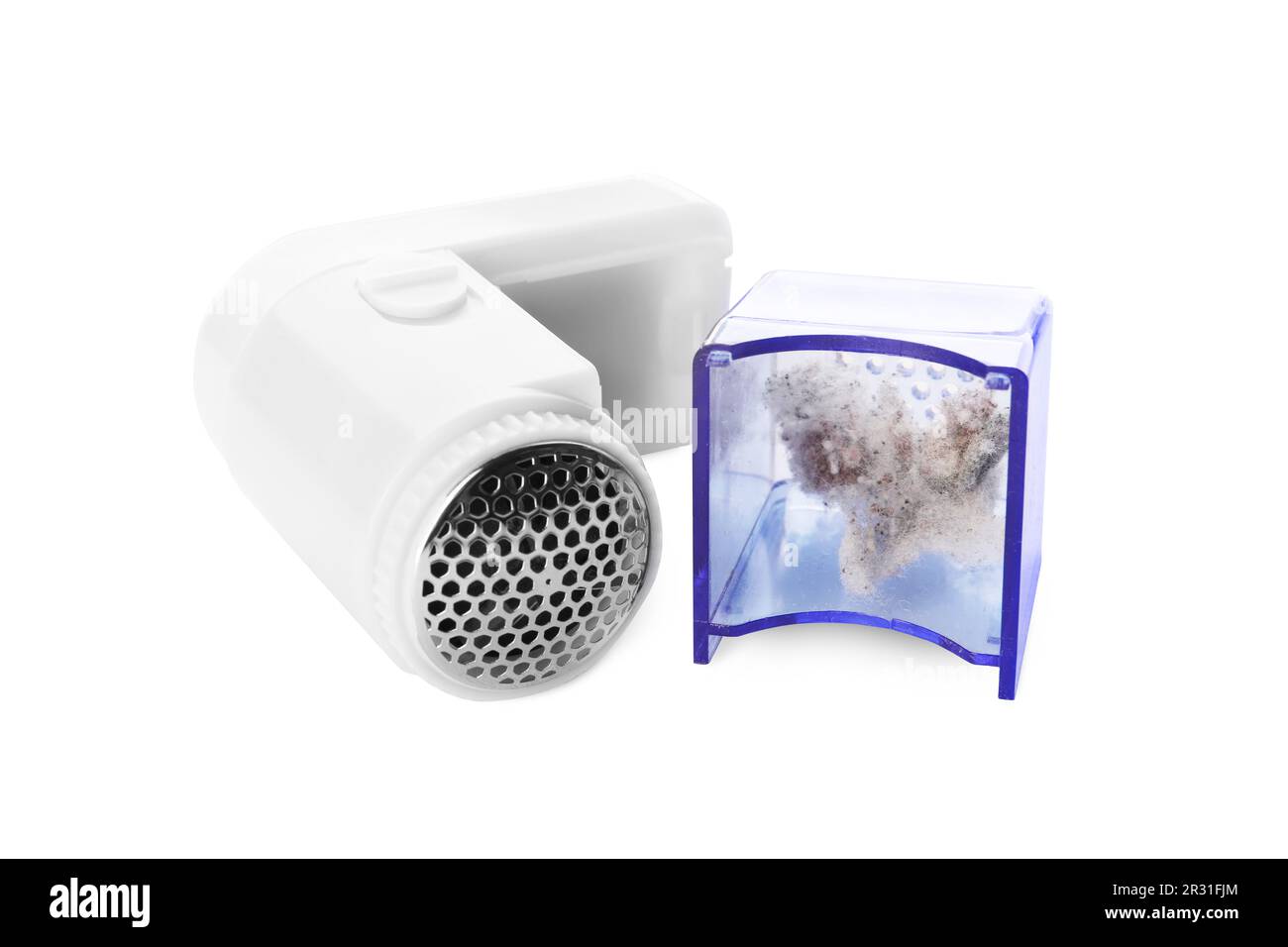 Fabric shaver with fuzz isolated on white Stock Photo - Alamy
