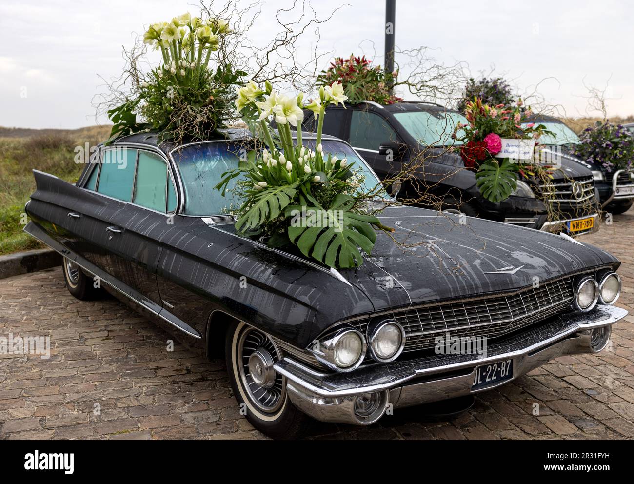 Noordwijk, Netherlands - April 22, 2023: Cars decorated with flowers ...