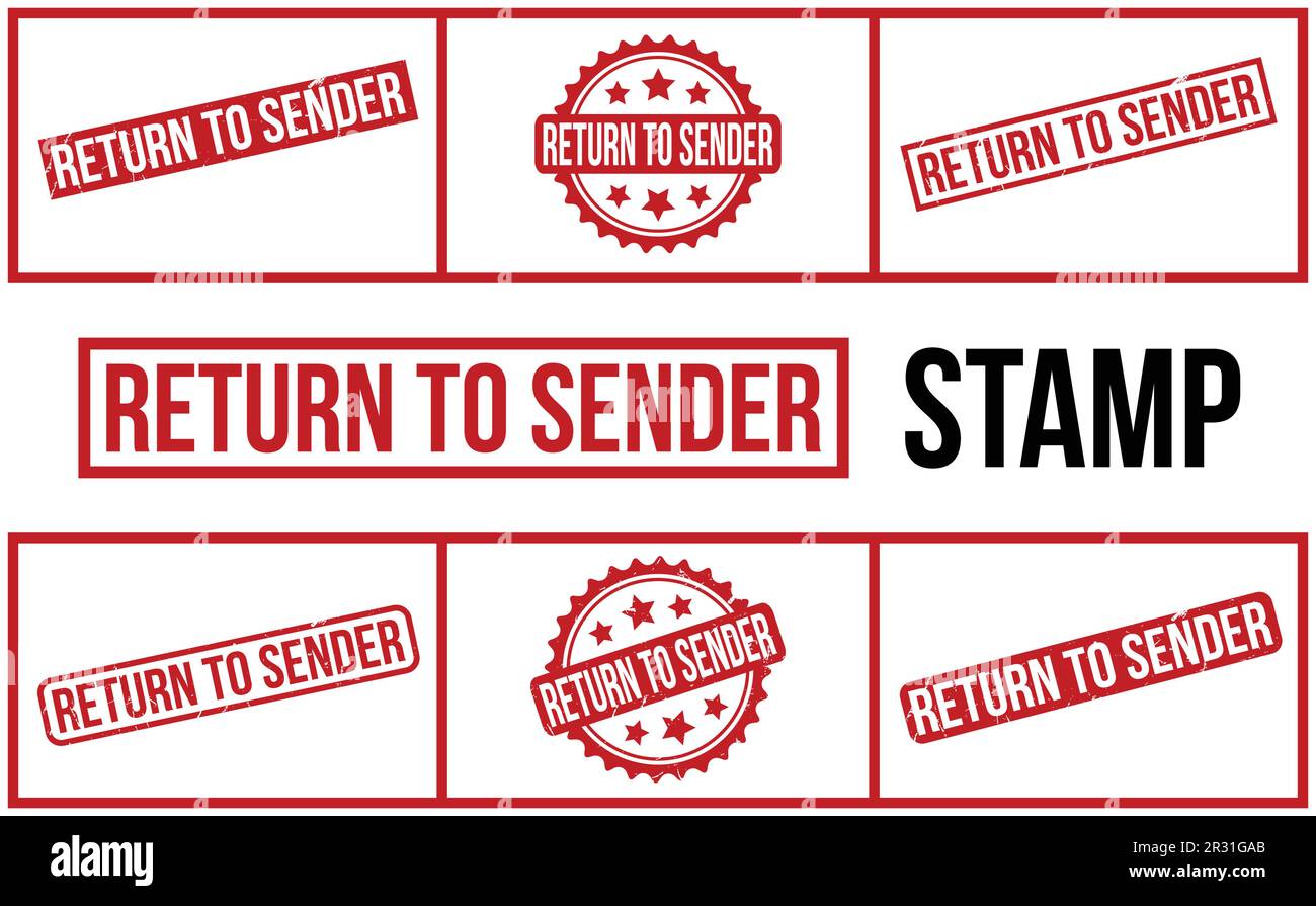 Return To Sender rubber grunge stamp set vector Stock Vector Image ...
