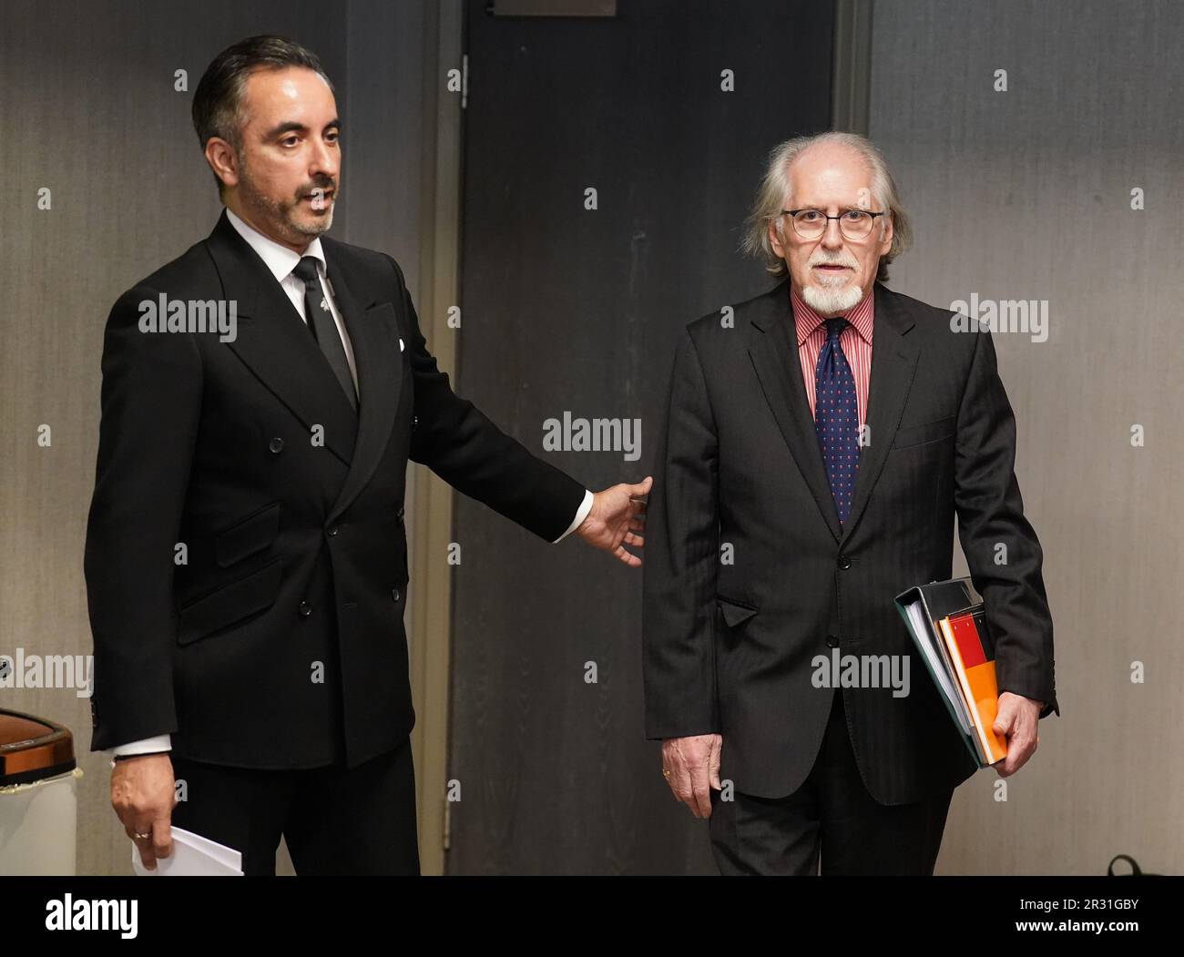 Stuart Gale KC arrives alongside solicitor Aamer Anwar to meet members ...