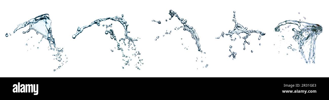 Set with splashes of pure water on white background. Banner design ...
