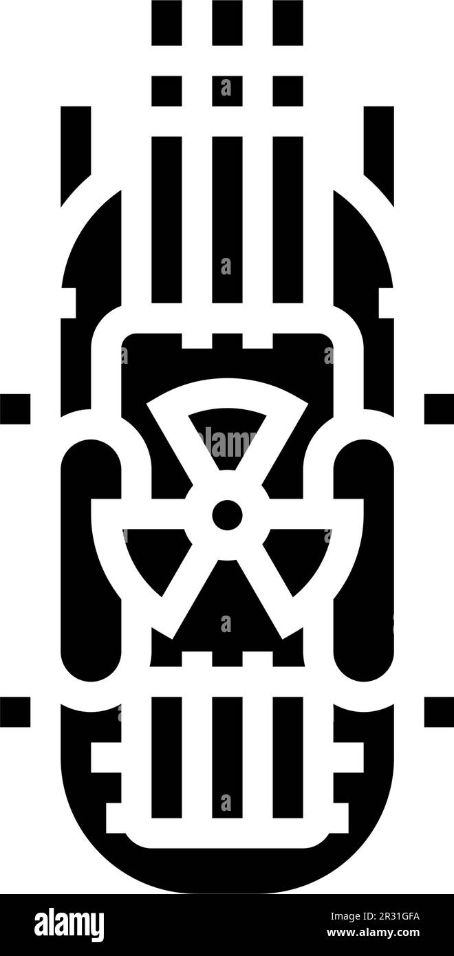 small modular nuclear reactor future technology glyph icon vector ...