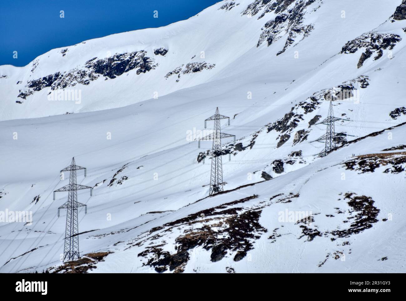 Felbertauern, Hochspannungsleitung 380 kV, Stromleitung, Alpenhauptkamm ...