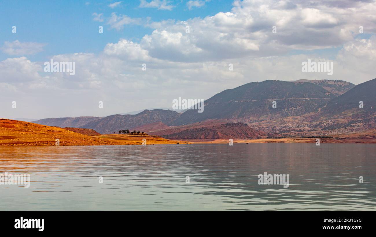 Beautiful scape of Bin El Ouidane dam in the Benimellal region in ...