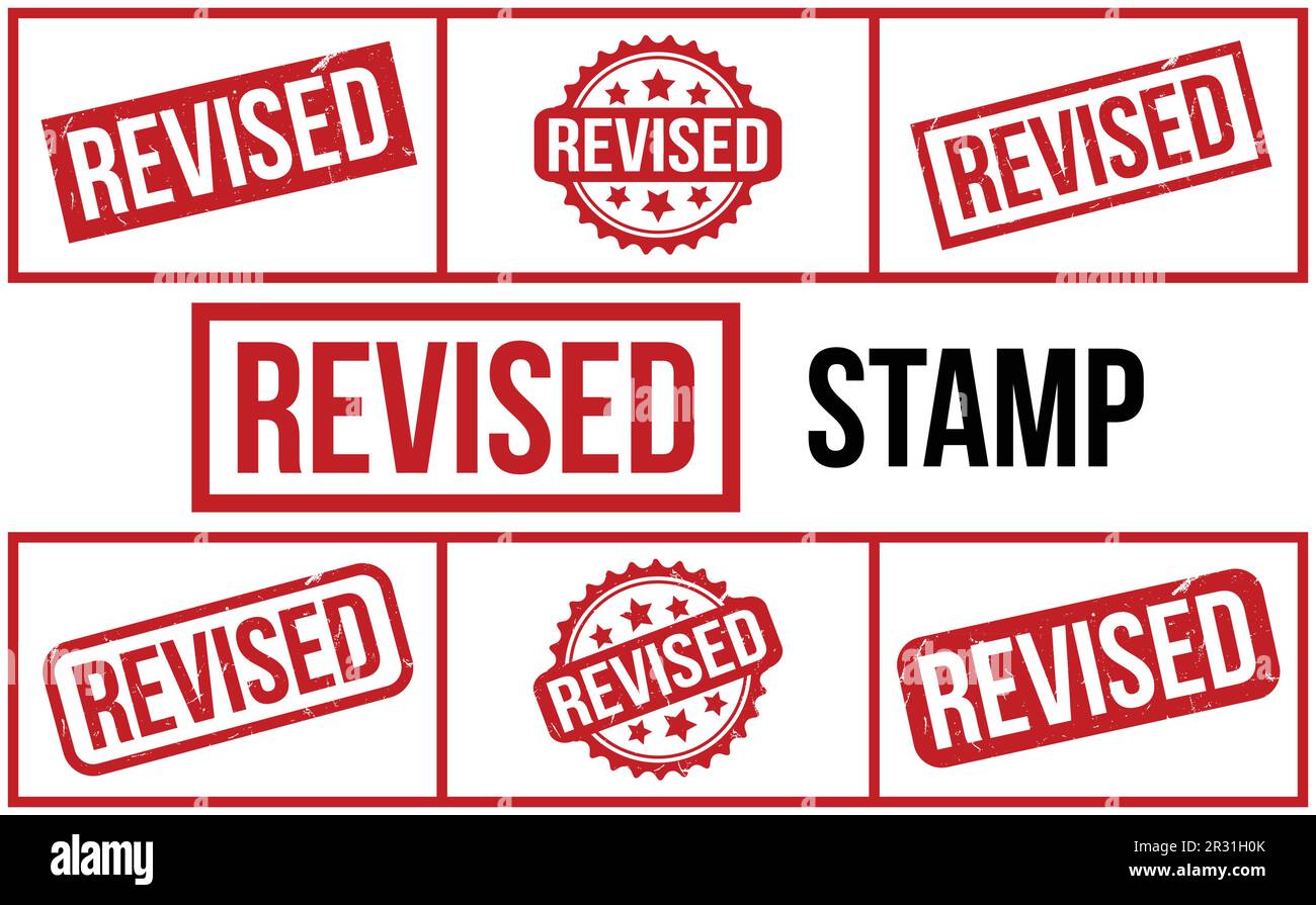 Revised rubber grunge stamp set vector Stock Vector Image & Art - Alamy