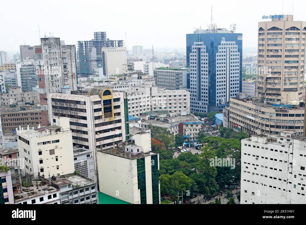 An aerial view of capitals motijheel business area, Bangladesh ...
