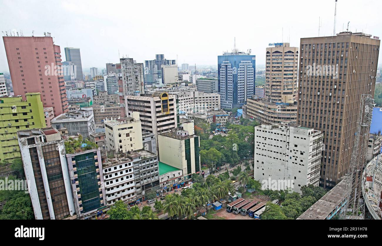 An aerial view of capitals motijheel business area, Bangladesh ...