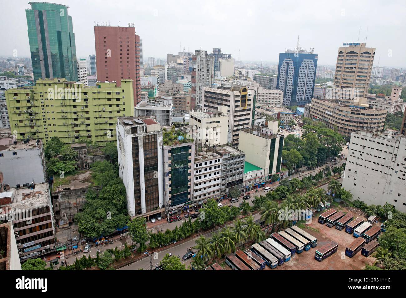 An aerial view of capitals motijheel business area, Bangladesh ...