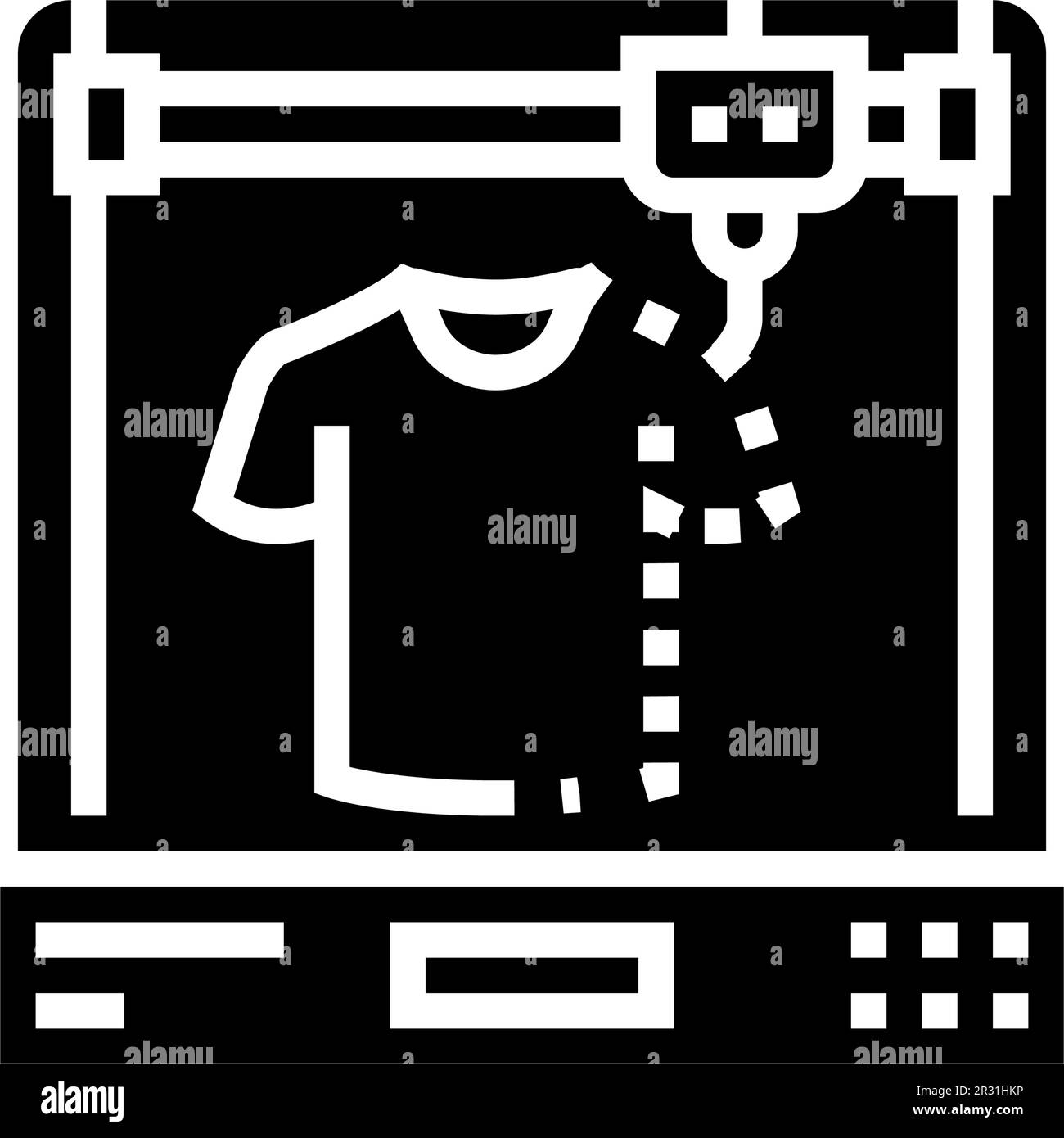 3d printed clothes future technology glyph icon vector illustration ...