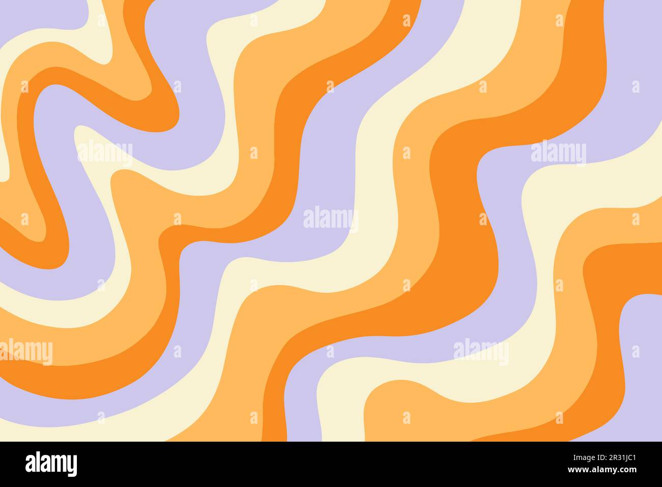 Retro Groovy Background, Trendy 70s Wavy Pattern Stock Vector Image ...