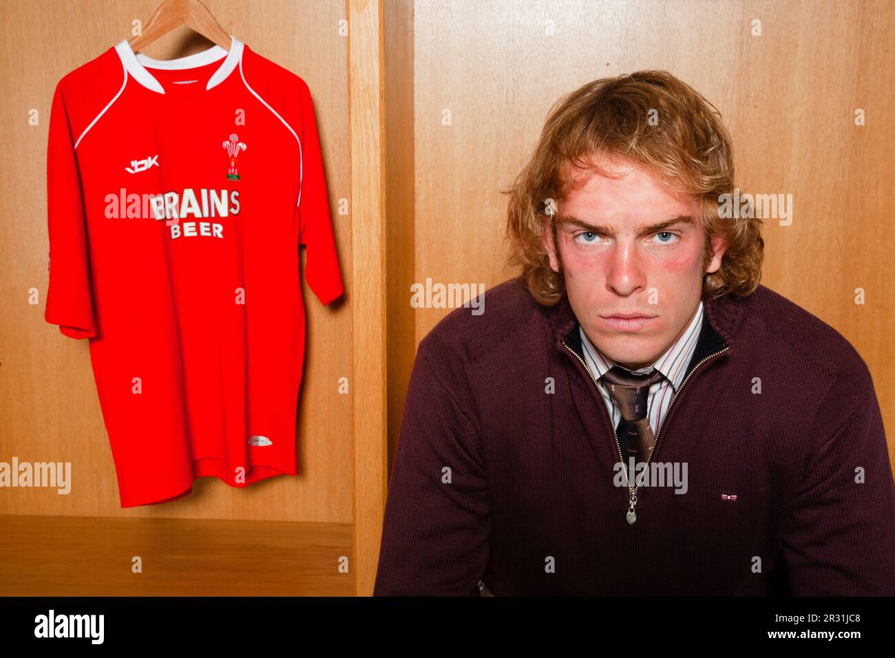 Fashion shoot with a young Wales Rugby Star Alun Wyn Jones, Millenniun ...