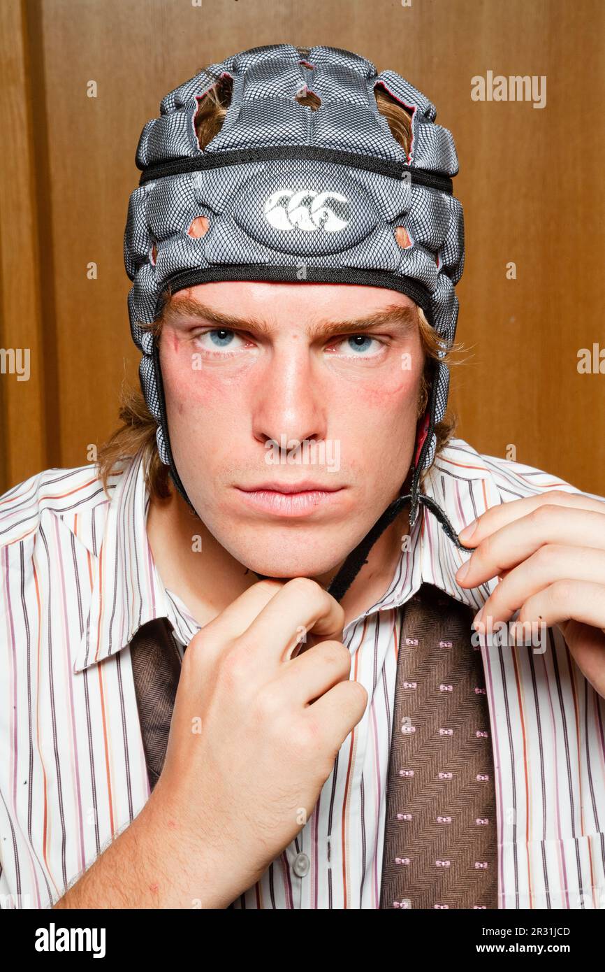 Fashion shoot with a young Wales Rugby Star Alun Wyn Jones, Millenniun Stadium Changing Rooms ...