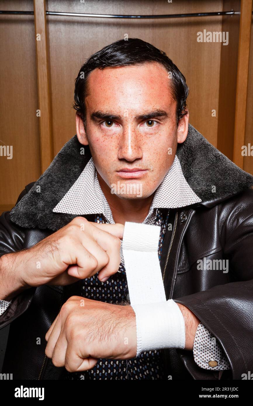 Fashion shoot with Wales Rugby Star Sonny Parker, Millenniun Stadium Changing Rooms, Cardiff ...