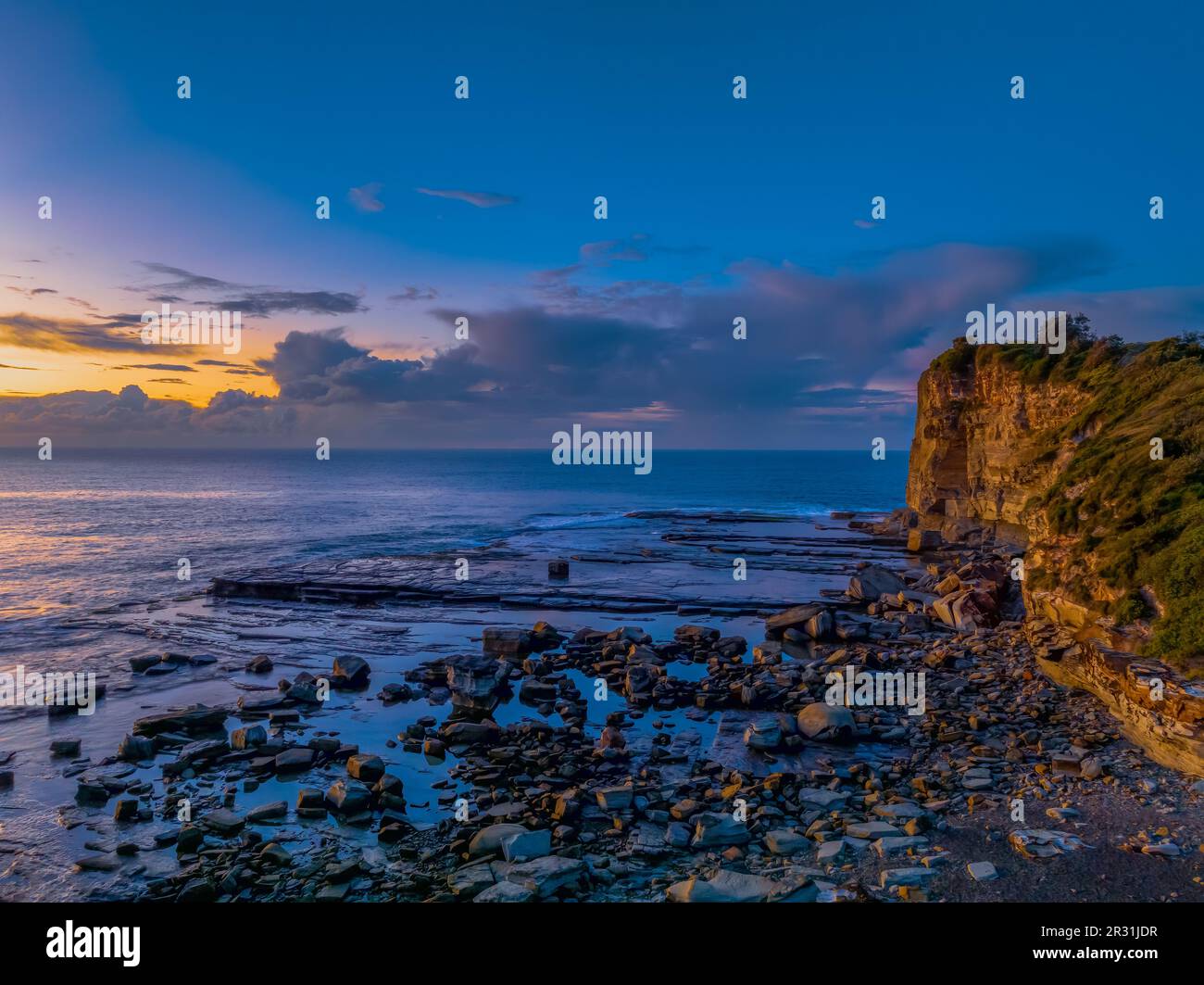 Aerial sunrise waterscape clouds hi-res stock photography and images ...