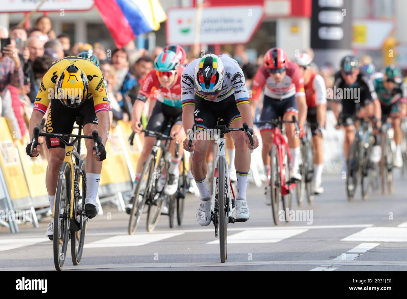 GC Riders surprise with a photo finish sprint in a bunch sprint finish ...