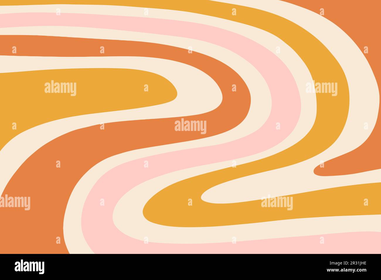 Retro Groovy Background, Trendy 70s Wavy Pattern Stock Vector Image ...