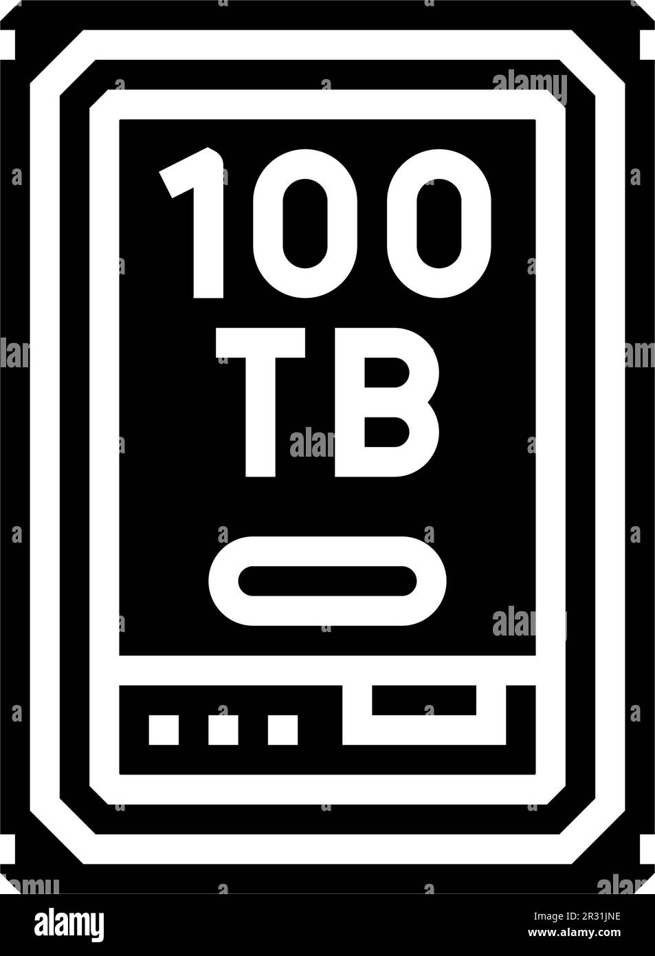 100 terabyte hard drive future technology glyph icon vector ...