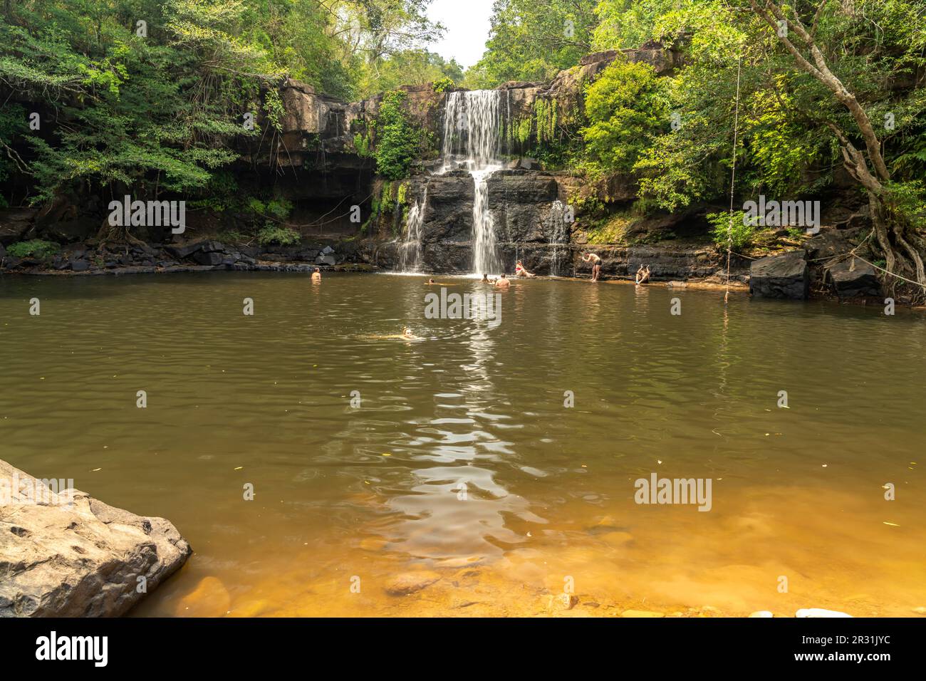 Klong Chao Wasserfall auf der Insel Ko Kut oder Koh Kood im Golf von ...