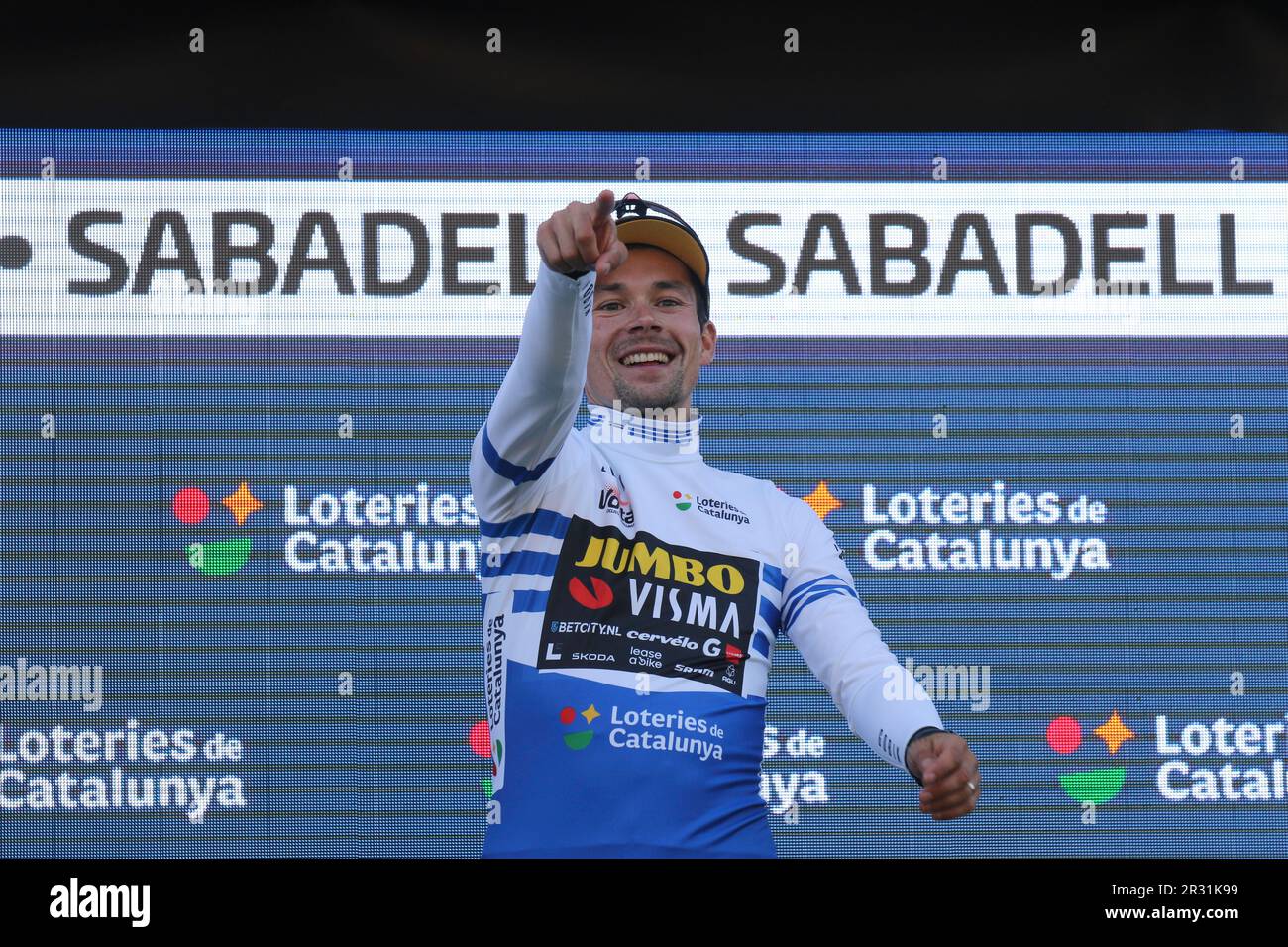 Primoz Roglic Slovenia Jumbo-Visma podium with jerseys at Volta ...