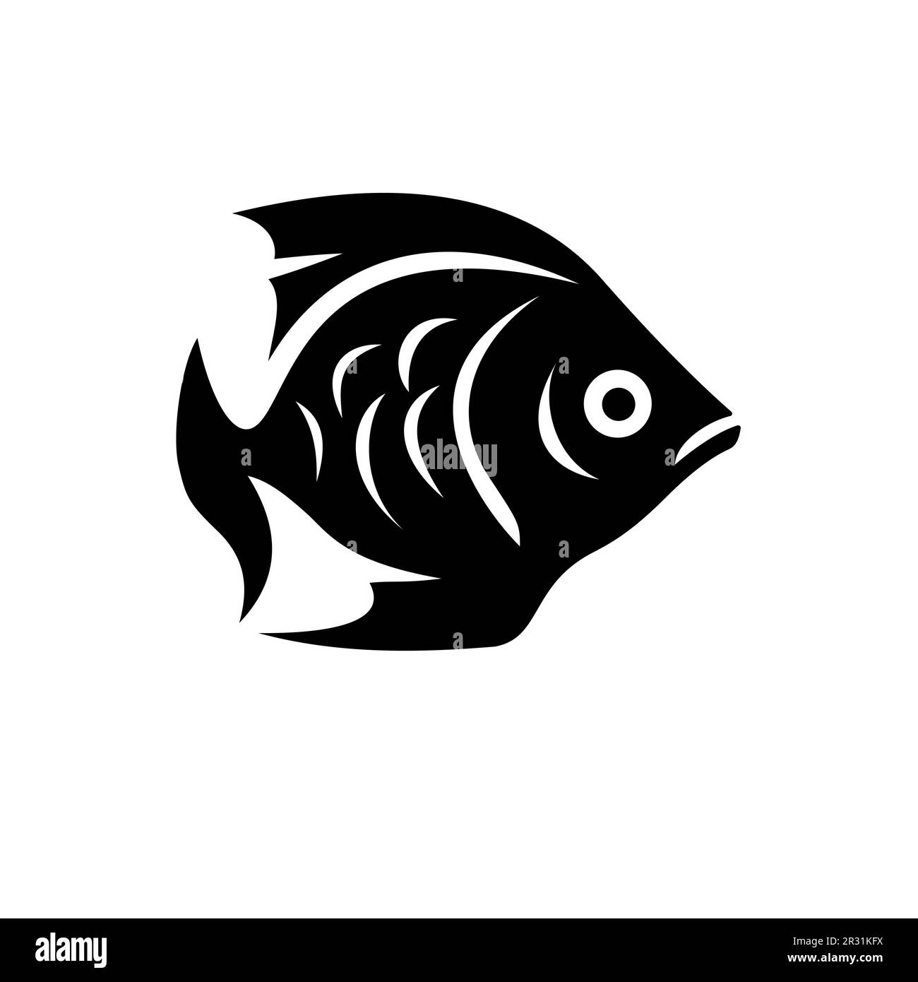 Fish icon. Black silhouette of fish. Vector illustration Stock Vector ...