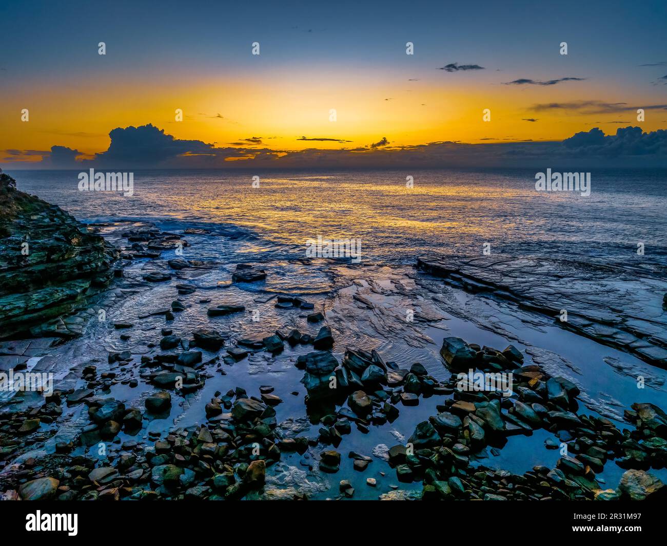 Aerial sunrise waterscape clouds hi-res stock photography and images ...