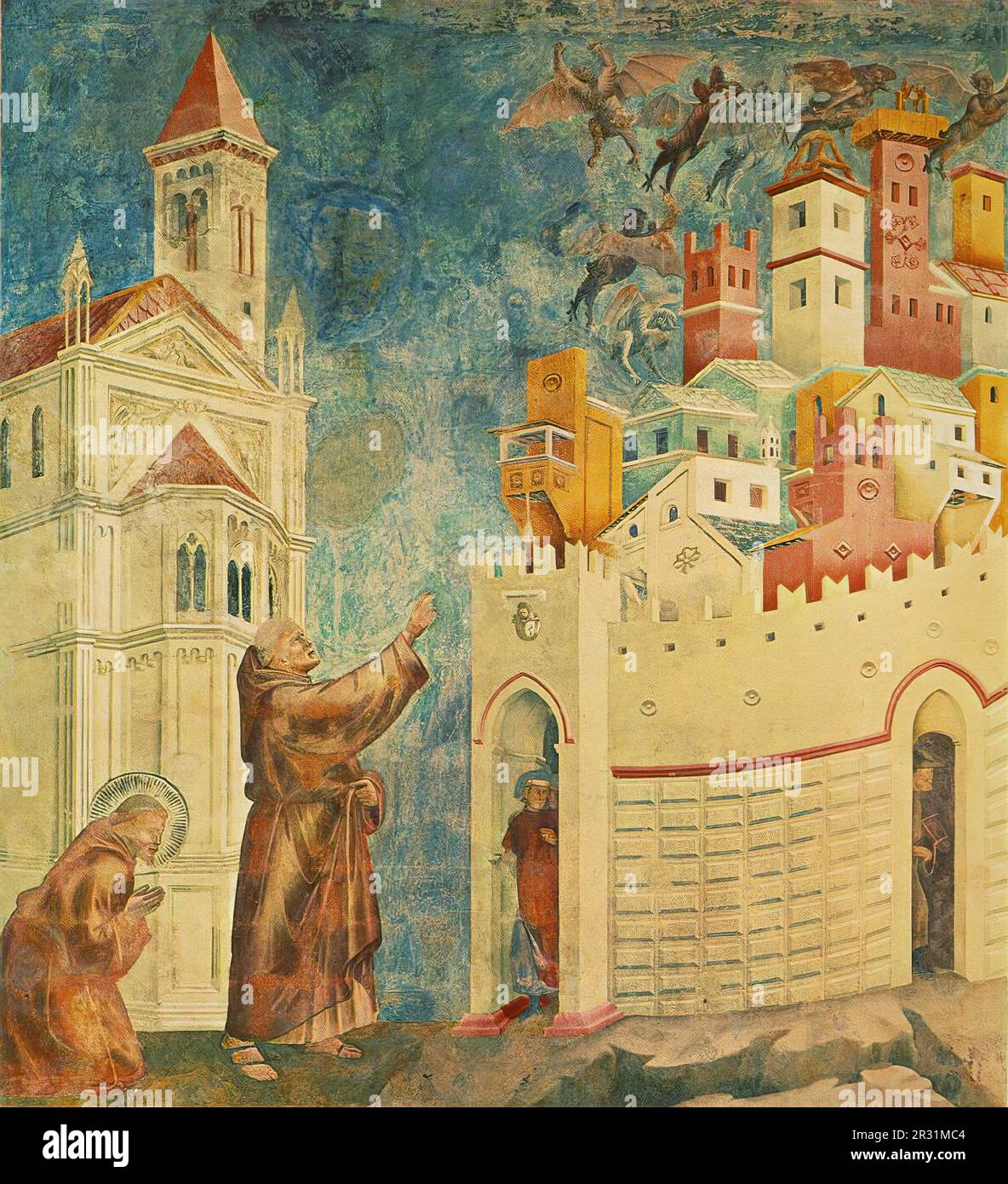 GIOTTO di Bondone (b. 1267, Vespignano, d. 1337, Firenze) Legend of St Francis: 10. Exorcism of ...