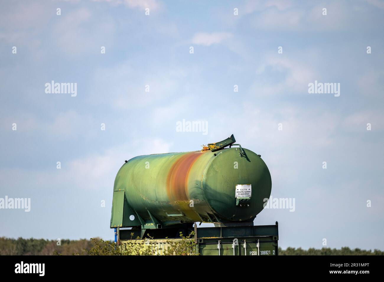 Agricultural oil tank fitted with CCTV camera Stock Photo - Alamy
