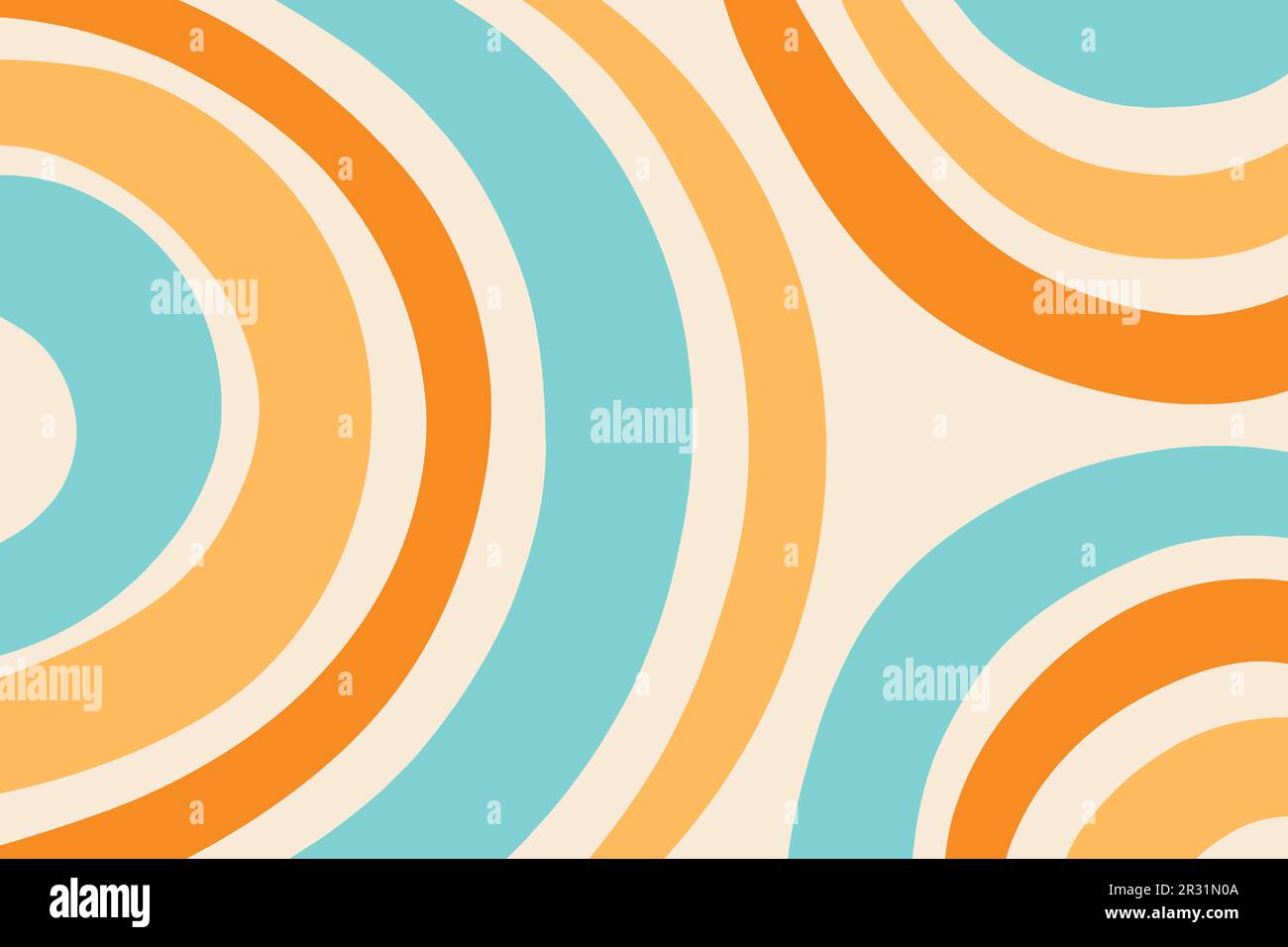 Retro Groovy Background, Trendy 70s Wavy Pattern Stock Vector Image ...