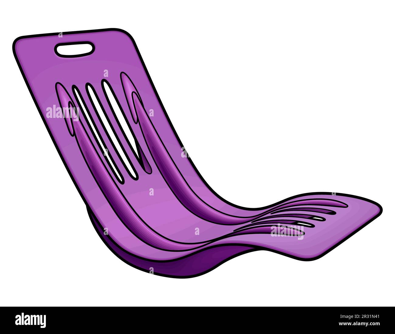 Cartoon cute doodle deck chair. Summer beach leisure equipment colorful ...