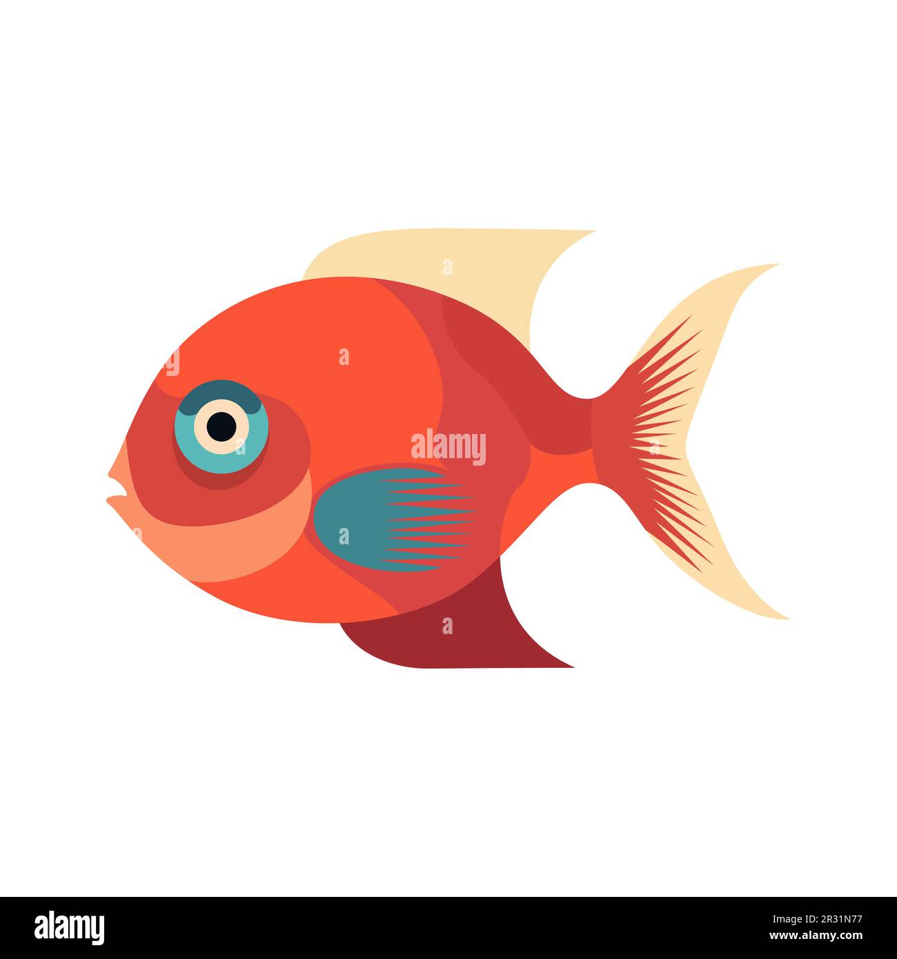 Fish sign. Color fish icon on white background. Abstract fish icon ...