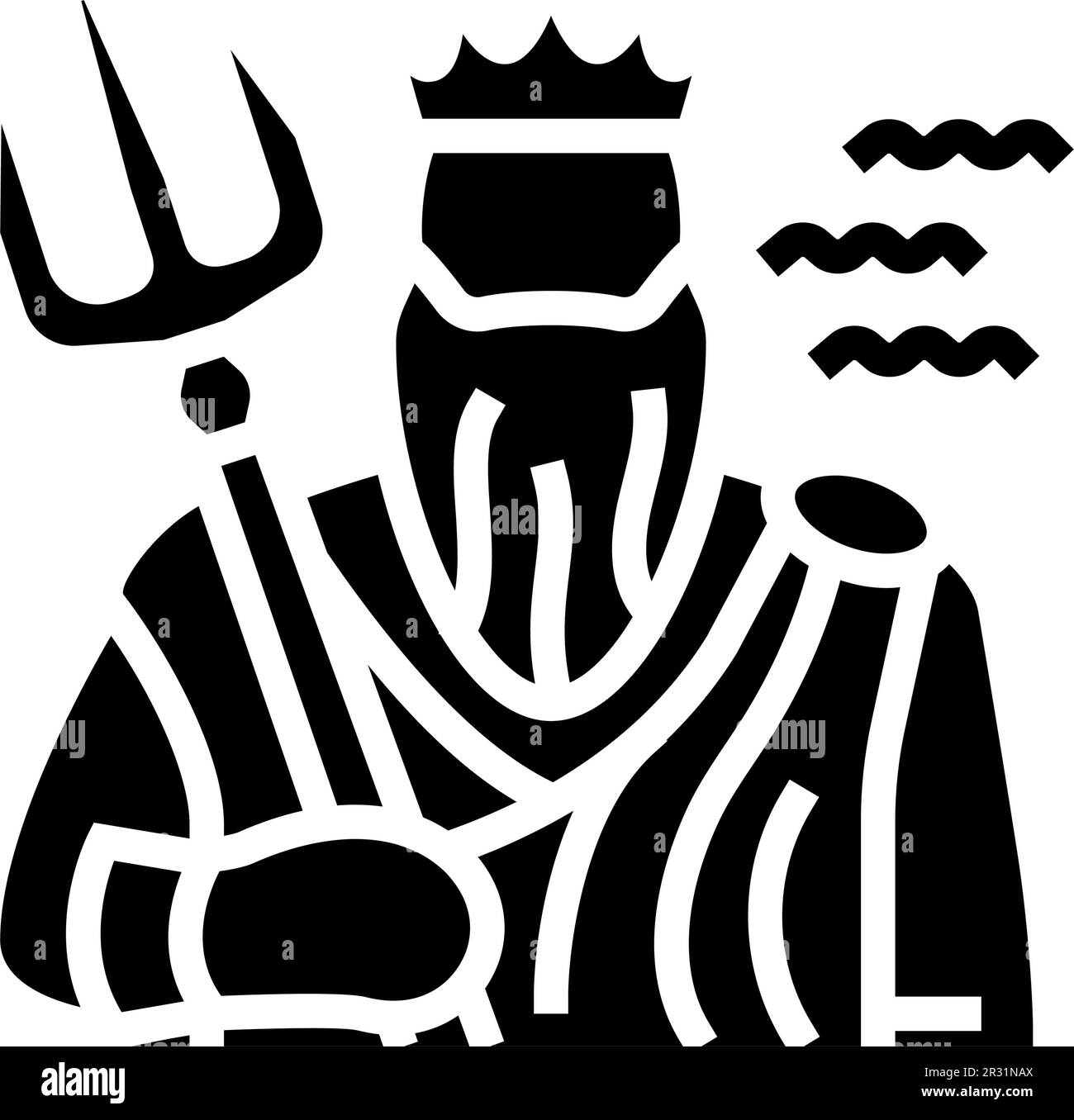 poseidon greek god mythology glyph icon vector illustration Stock ...