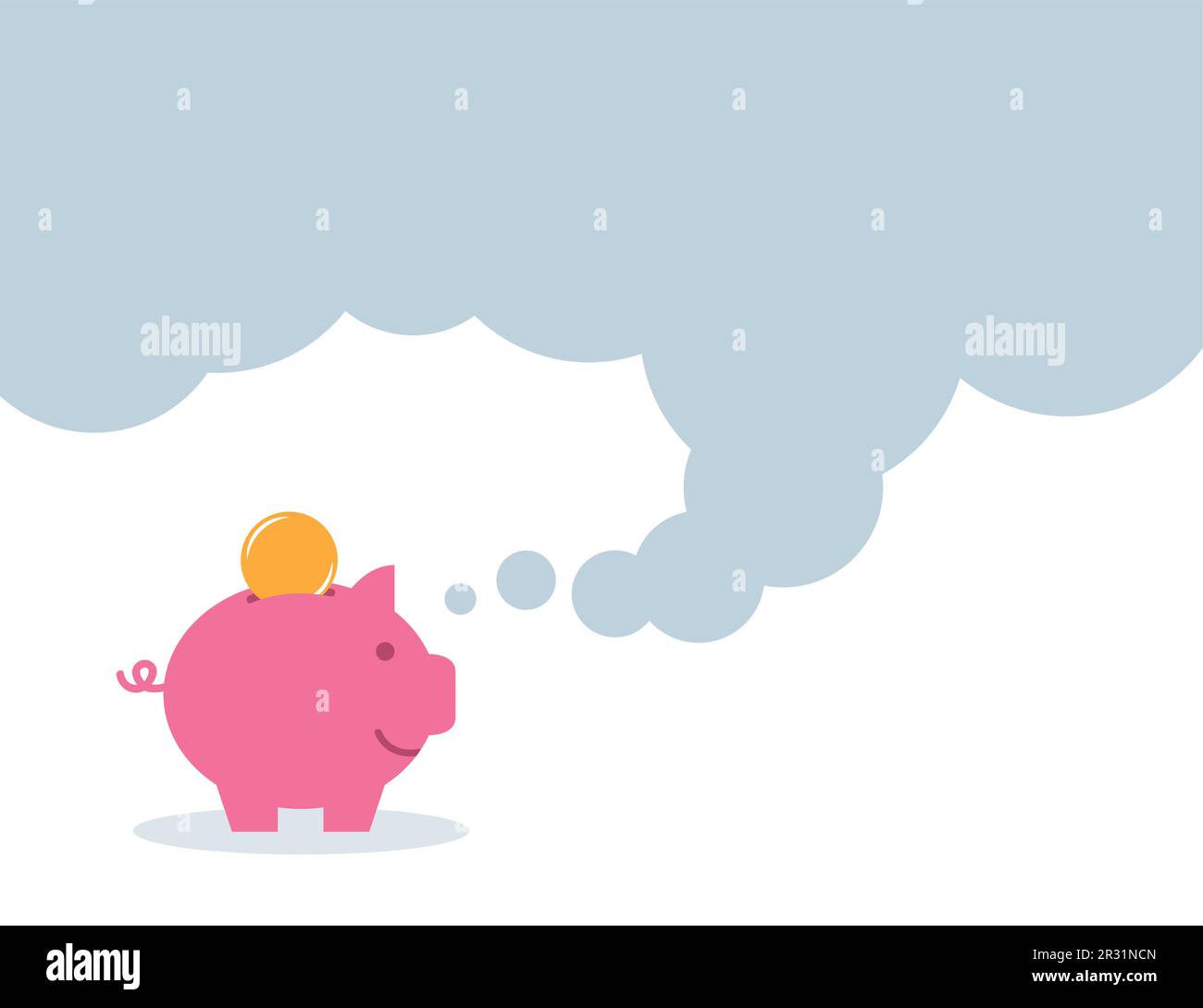 piggy bank with coins simple graphic isolated on white background Stock ...