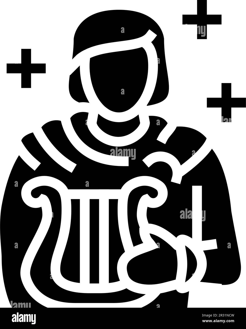 apollo greek god ancient glyph icon vector illustration Stock Vector ...