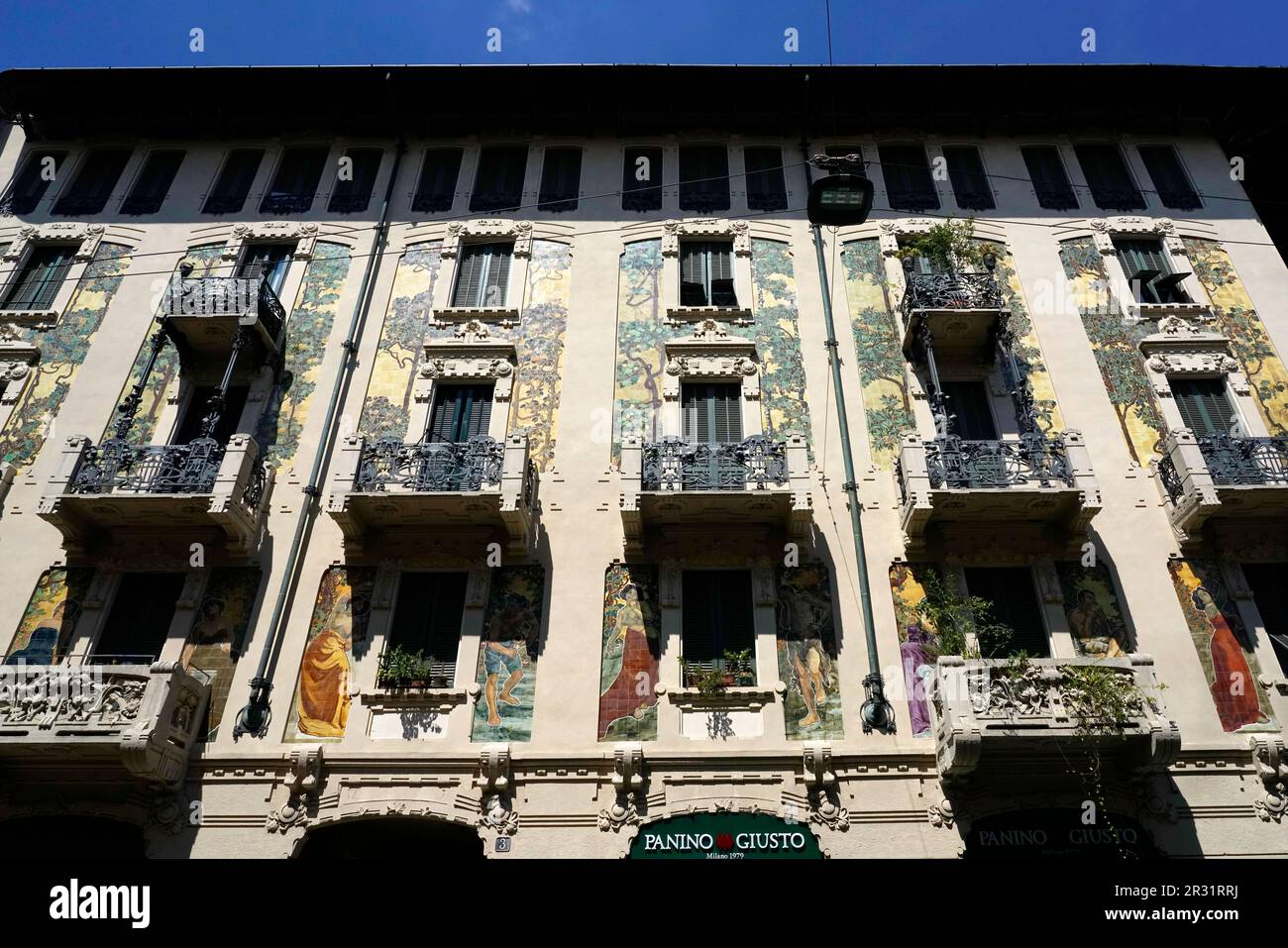 Italian Liberty architecture in Milan, Casa Galimberti building, Via ...