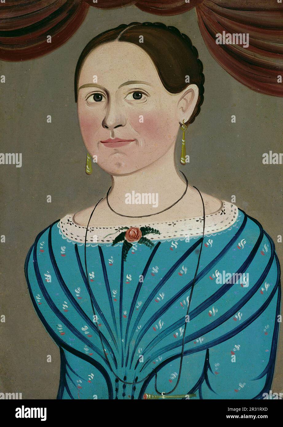 Woman in a Blue Dress, c. 1840 Artist: School of William Matthew Prior ...