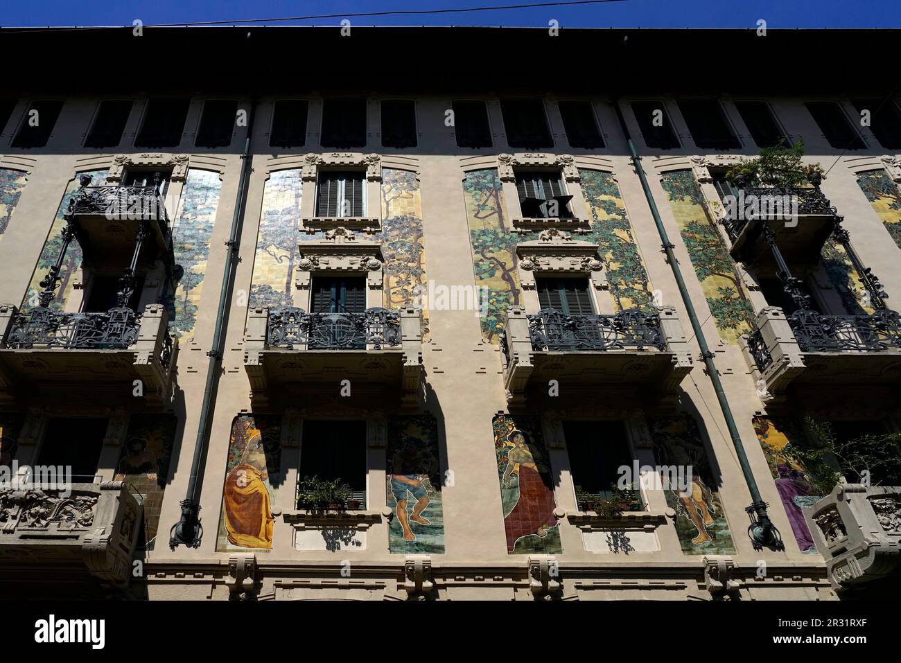 Italian Liberty architecture in Milan, Casa Galimberti building, Via ...