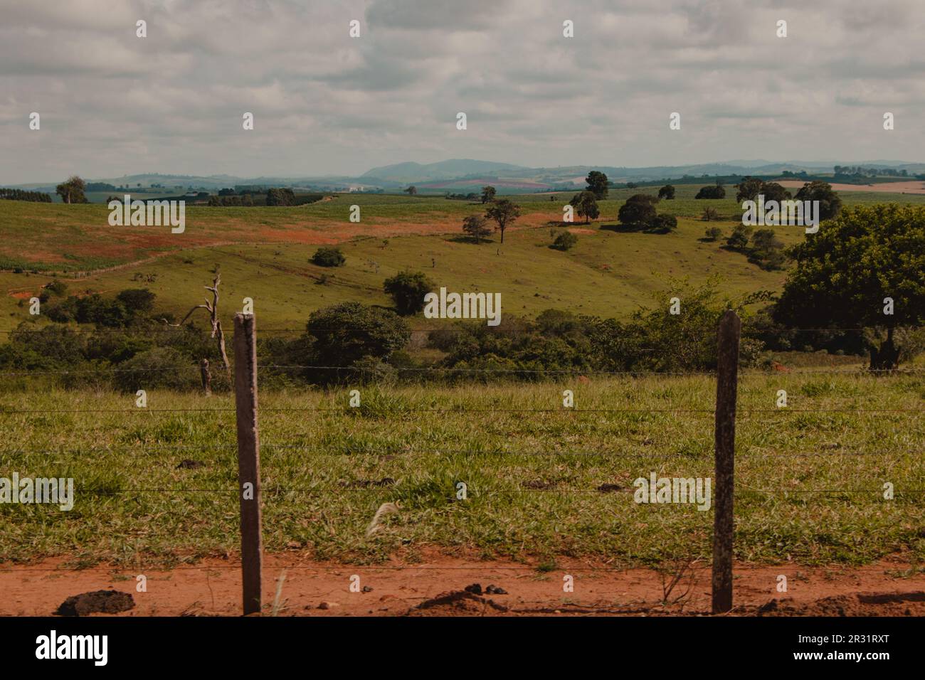 background view from behind the fence Stock Photo - Alamy