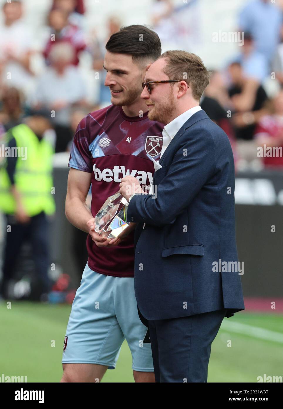 West Ham United's Declan Rice receive The Hammer of The Year award ...