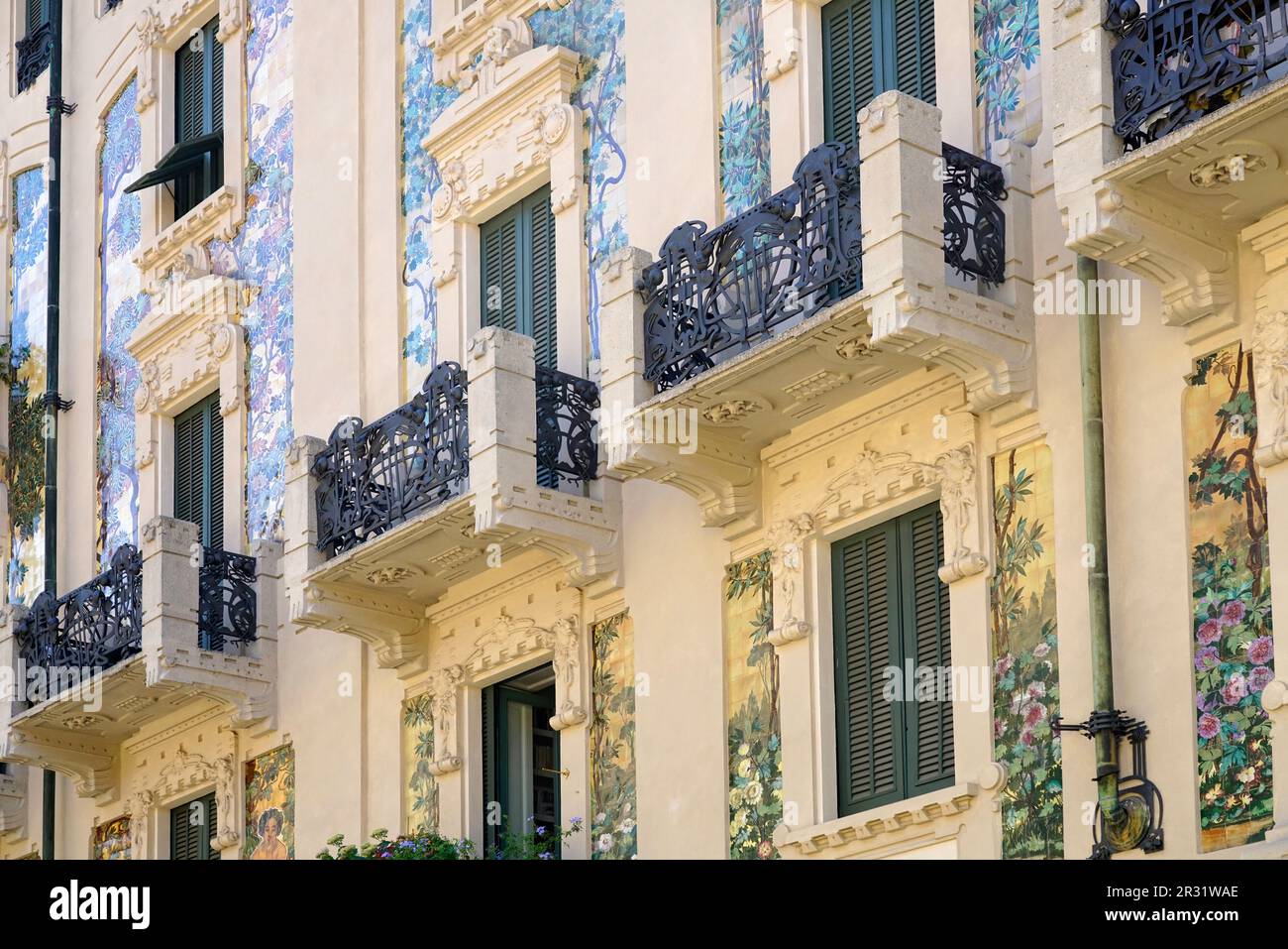 Italian Liberty architecture in Milan, Casa Galimberti building, Via ...