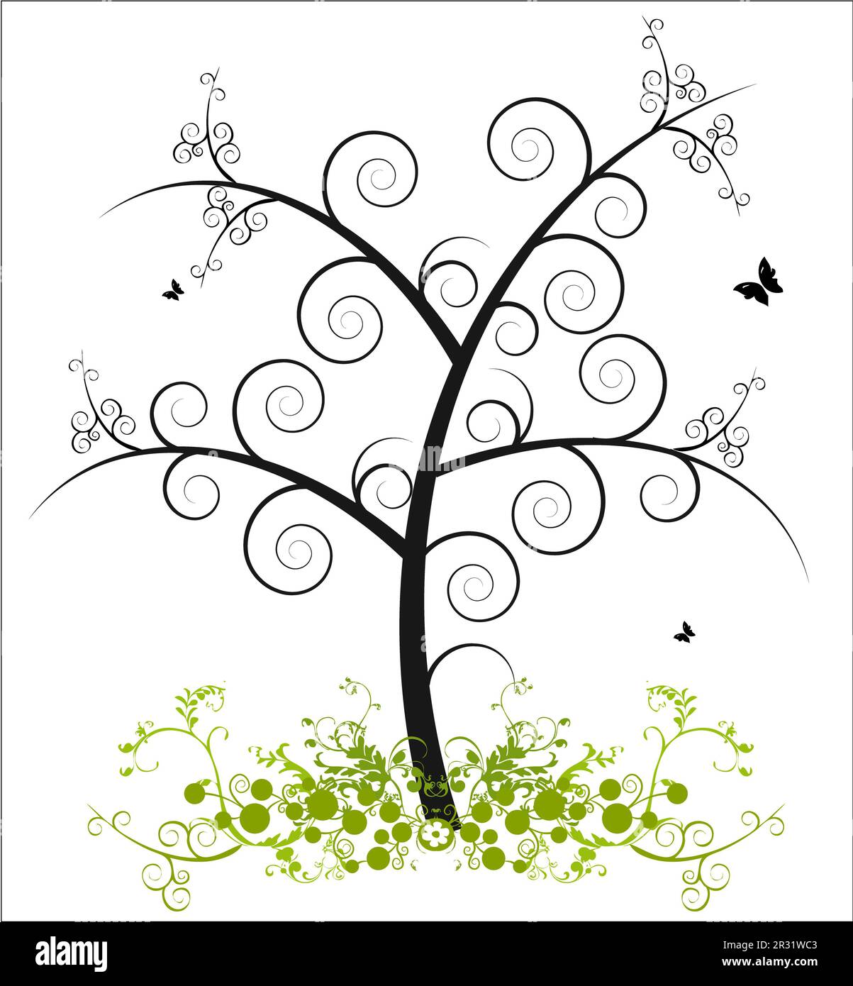 Tree floral background Stock Photo - Alamy