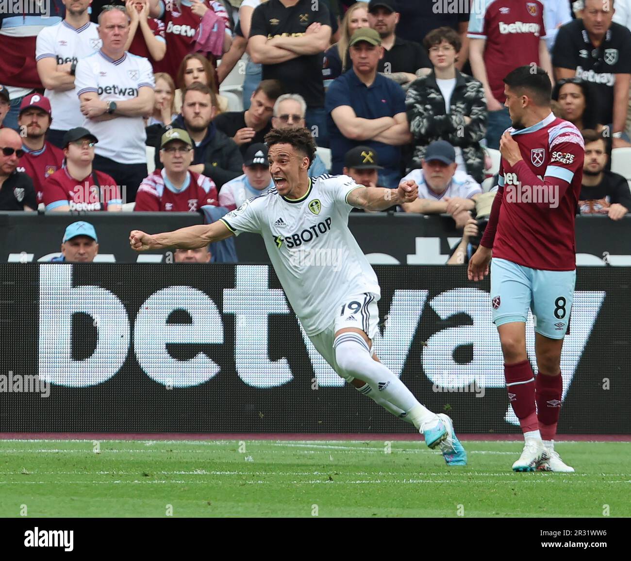 Rodrigo of Leeds United celebrates his goal during English Premier ...
