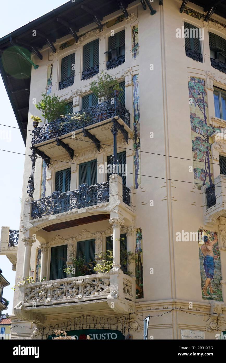 Italian Liberty architecture in Milan, Casa Galimberti building, Via ...