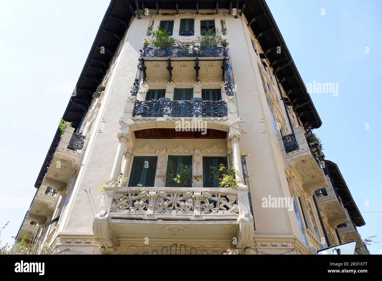 Italian Liberty architecture in Milan, Casa Galimberti building, Via ...