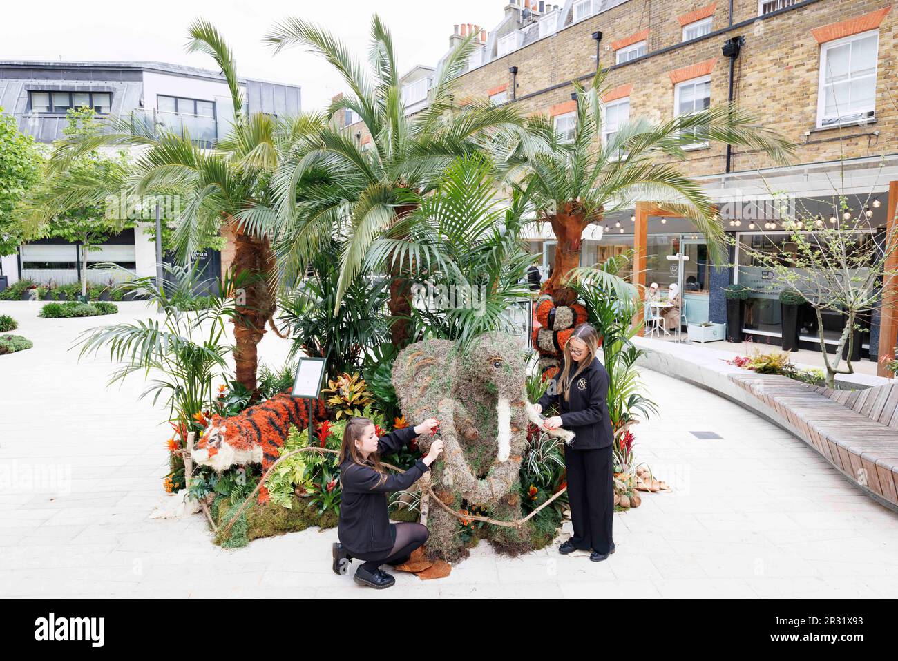 EDITORIAL USE ONLY Florists from Neill Strain Floral Couture put the ...