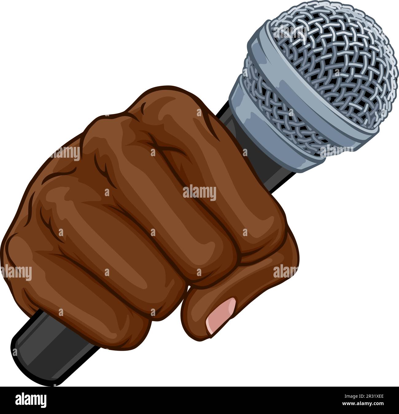 Microphone Fist Hand Comic Book Pop Art Cartoon Stock Vector Image ...