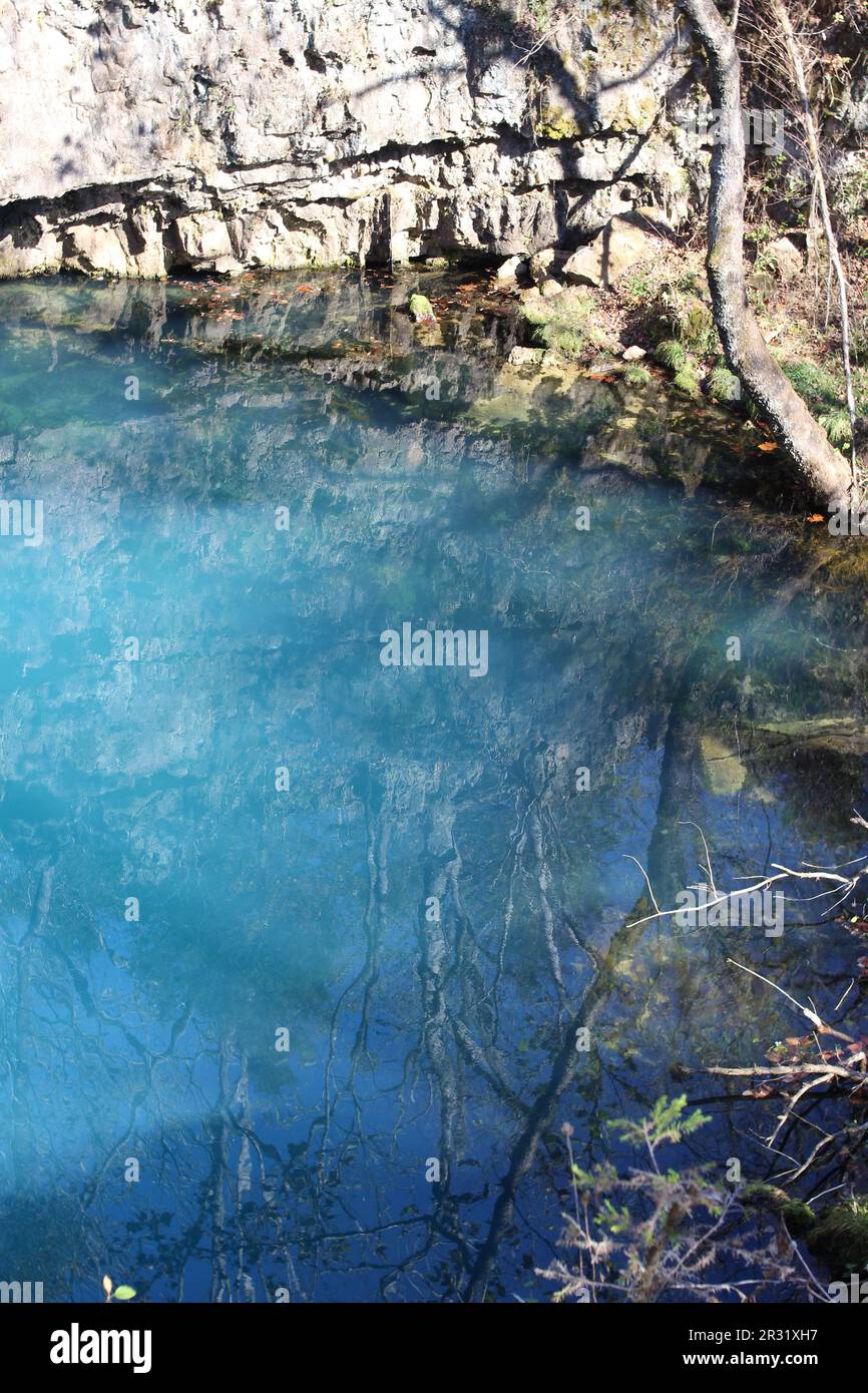 clear blue water of the source of the river in the Ozark National ...