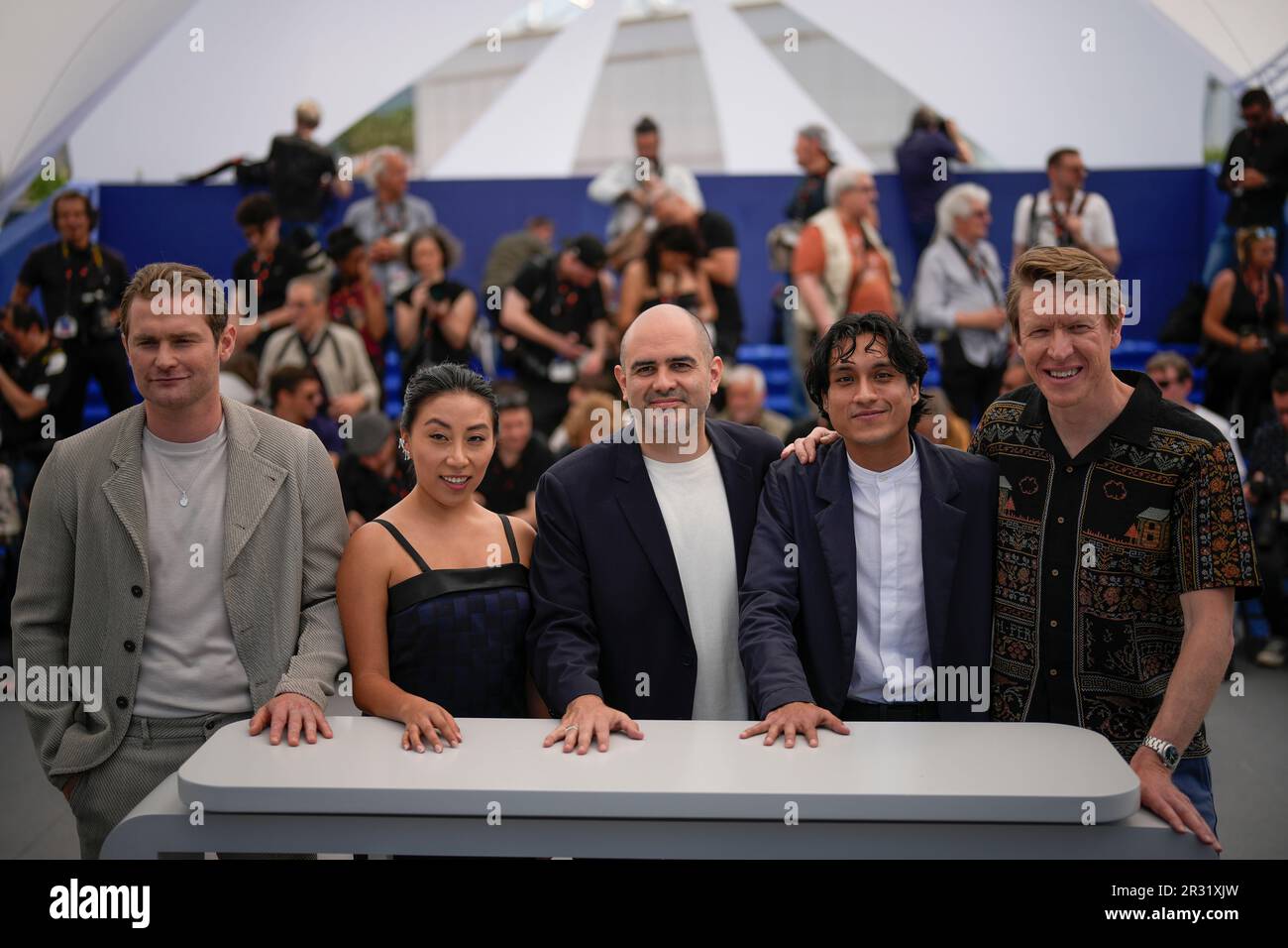 Mark Stanley, from left, Mishell Guana, director Felipe Galvez, Camilo ...