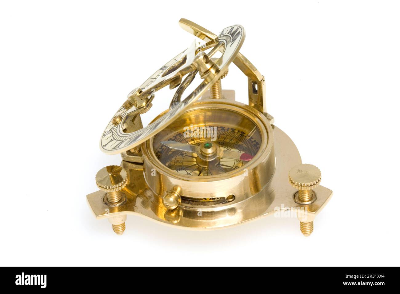 Compass with sundial Stock Photo - Alamy